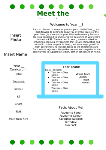 Meet The Teacher Poster for Parents | Teaching Resources