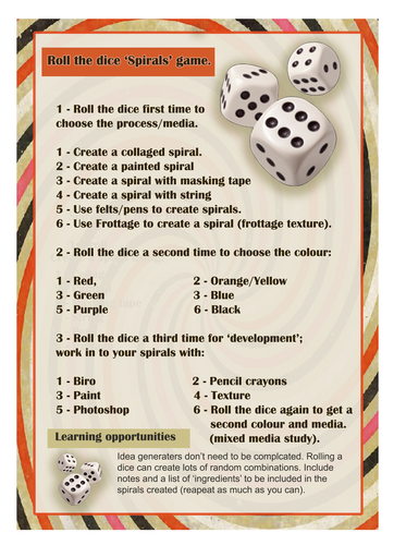 Roll the dice spirals game | Teaching Resources