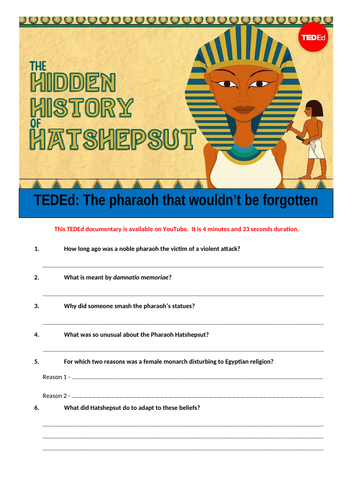 Hatshepsut - The Pharaoh that wouldn't be forgotten | Teaching Resources