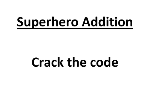 EYFS Superhero maths - crack the code | Teaching Resources