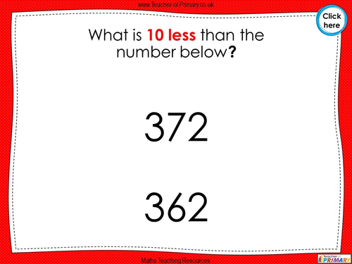 10 and 100 More or Less - Year 3 | Teaching Resources