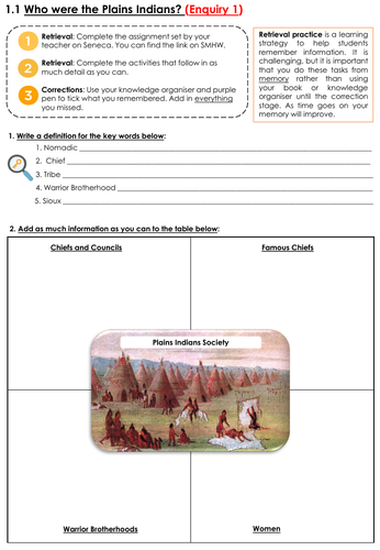 American West Retrieval/ Homework Booklet | Teaching Resources