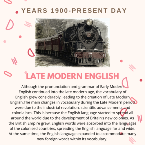 A Level English Language Over Time History of English context Instagram ...
