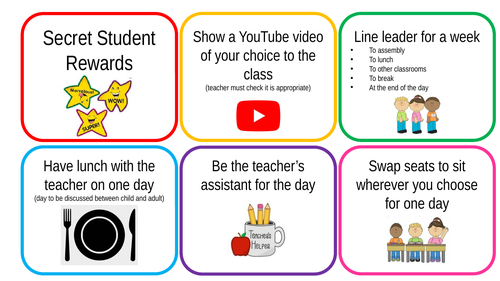 Classroom Reward Cards | Teaching Resources