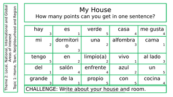 GCSE Spanish Theme 2 Sentence Challenges | Teaching Resources