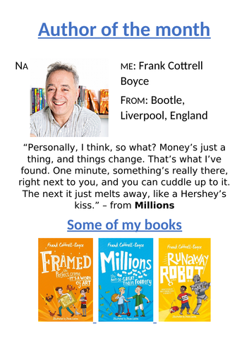Author of the Week/Month posters | Teaching Resources
