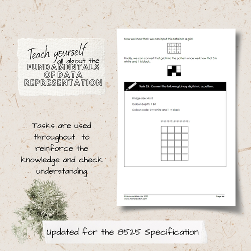 Fundamentals of Data Representation AQA GCSE Computer Science Workbook (8525) | Teaching Resources