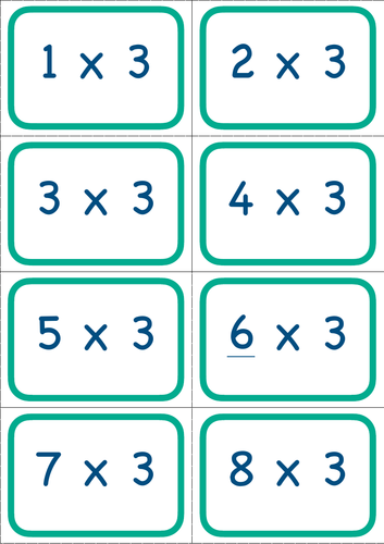 3 Times Tables Flashcards | Teaching Resources