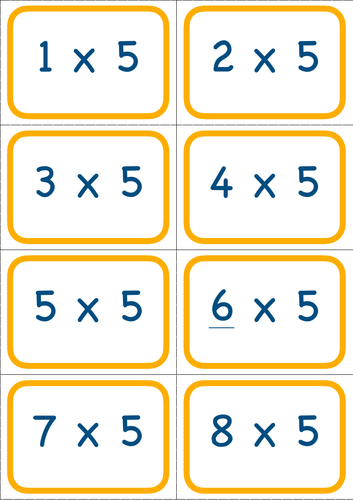 5 Times Tables Flashcards | Teaching Resources