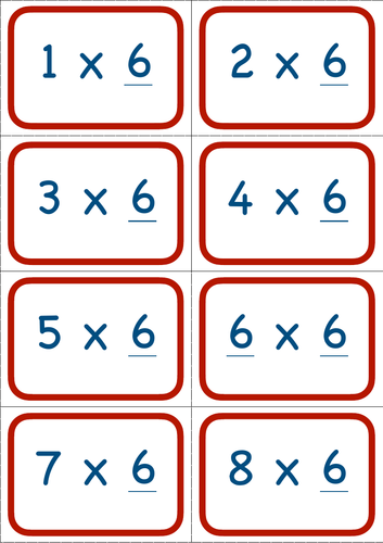 6 Times Tables Flashcards | Teaching Resources