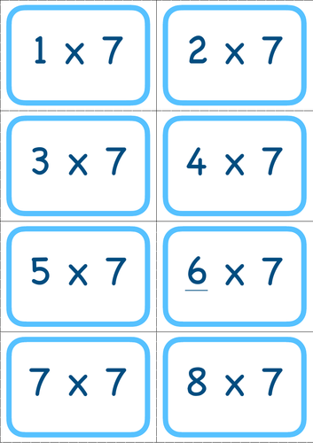 7 Times Tables Flashcards | Teaching Resources