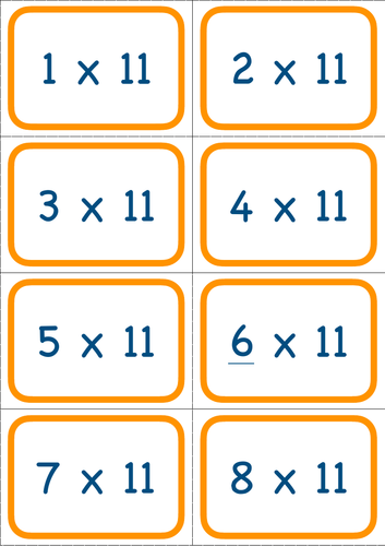 11 Times Tables Flashcards | Teaching Resources