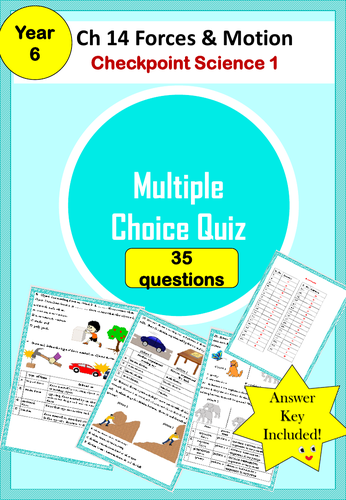 Ch 14 Checkpoint Science 1- Forces & Motion | Teaching Resources