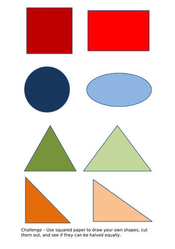 Year 1 Term 1-2 Week 2 Day 1 Halving by folding. | Teaching Resources