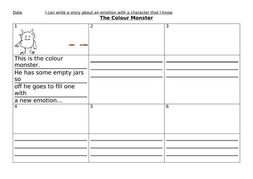 The Colour Monster writing | Teaching Resources