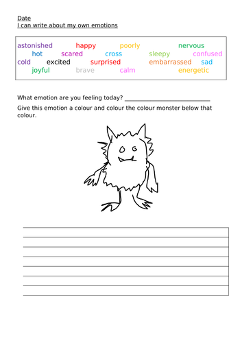 The Colour Monster writing | Teaching Resources