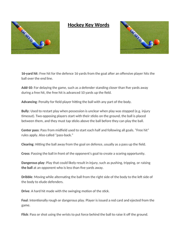 Physical Education Terminology for Sports | Teaching Resources
