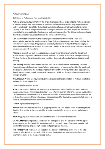 Physical Education Terminology for Sports | Teaching Resources