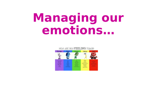 Managing Emotions Assembly | Teaching Resources