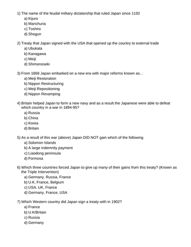 Move to Global War - Japanese Expansionism Knowledge Test | Teaching ...