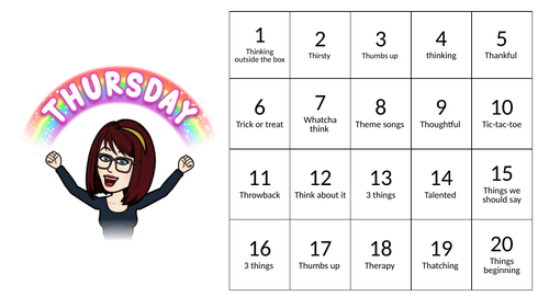 Bitmoji Daily Questions | Teaching Resources