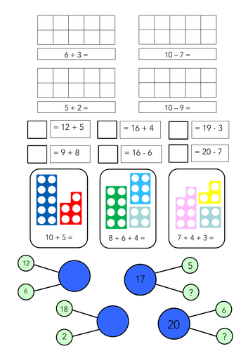 Adding and Subtracting up to 20 (Differentiated) | Teaching Resources