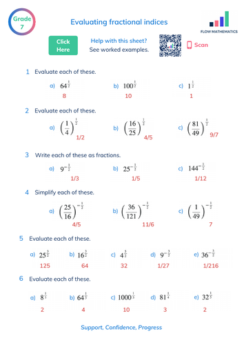Evaluating fractional indices (updated) | Teaching Resources Evaluating fractional indices (updated) | Teaching Resources
