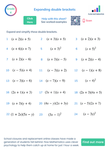 Expanding double brackets | Teaching Resources