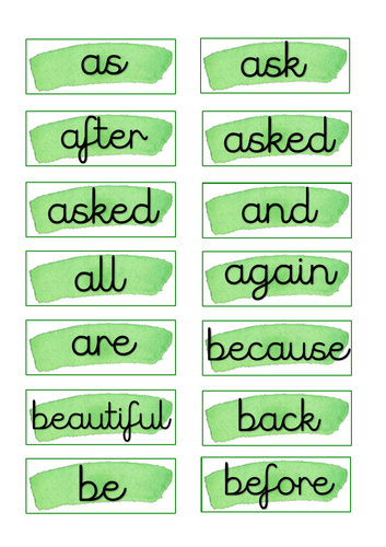 Year One and Year Two Common Exception Word Fans | Teaching Resources