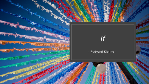 If - Rudyard Kipling Planning | Teaching Resources