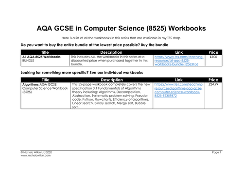 Computer Systems AQA GCSE Computer Science Workbook (8525) | Teaching ... Computer Systems AQA GCSE Computer Science Workbook (8525) | Teaching ...