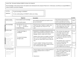 Persuasive: AFOREST in Room 101 Lesson Plan | Teaching Resources
