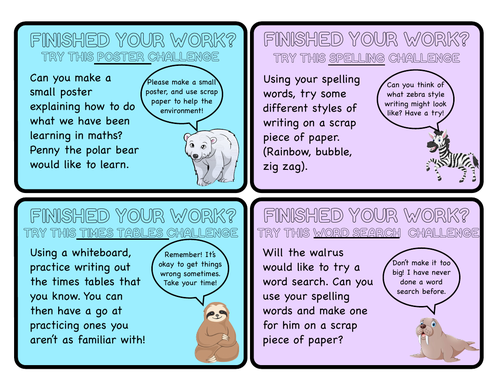 Fast Finisher Cards | Teaching Resources