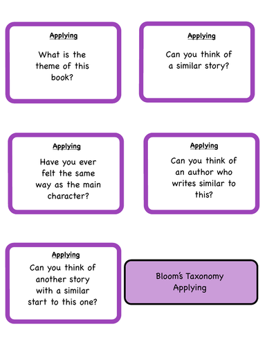 Bloom's Taxonomy Reading Questions | Teaching Resources