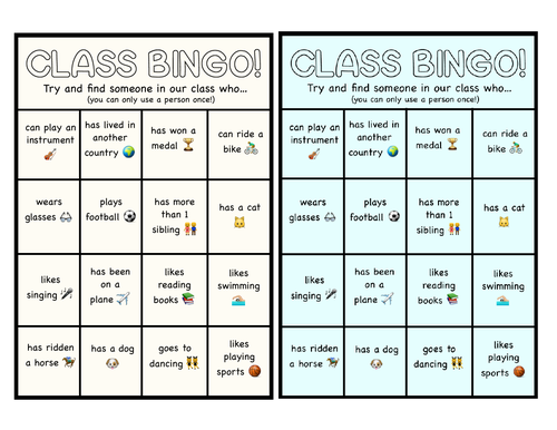 Class Bingo | Teaching Resources