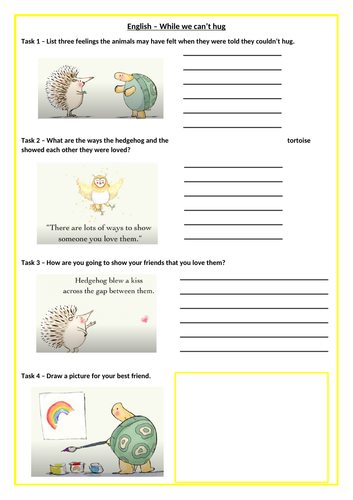 EYFS KS1 Return to school while we can't hug activity social distance ...