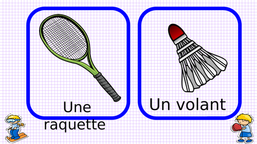 Sport equipment. in French. Audio vocabulary. | Teaching Resources