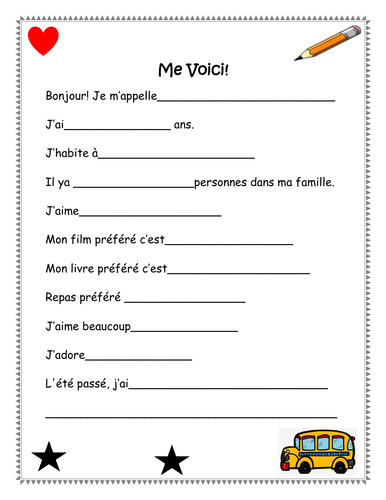 French Back to School (Rentrée Scolaire) Worksheets for Distance ...