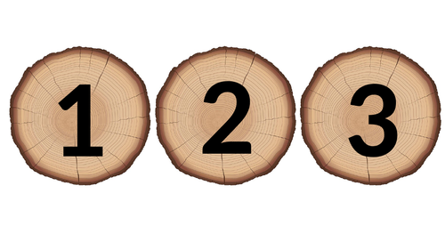 Natural Classroom Log Slice Numbers | Teaching Resources
