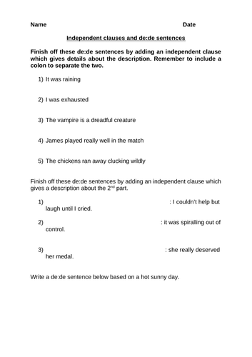 Independent and Dependent Clauses PowerPoint and Activities | Teaching ...