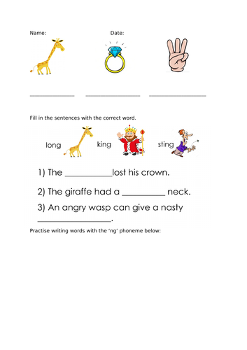 Phonics Ng Sound Powerpoint And Activity Teaching Resources