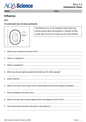 Viral spread and pandemics [AQA NEW SPEC] 2020/2021 | Teaching Resources