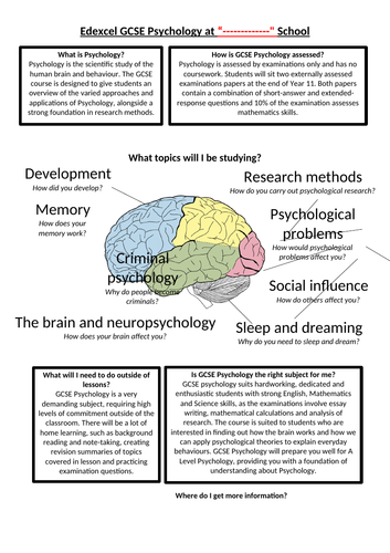 Edexcel 9-1 GCSE Psychology subject information leaflet | Teaching ...