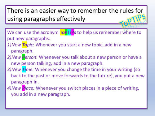 Paragraphing for Effect | Teaching Resources