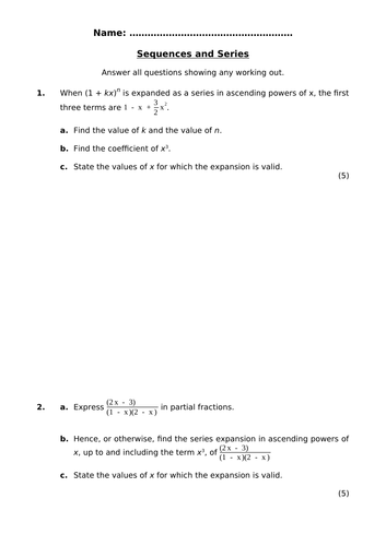 Pure Mathematics 4 Assessment Pack | Teaching Resources