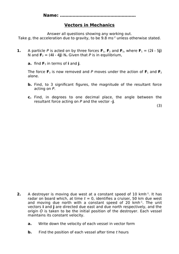 Mechanics 1 Assessment Pack | Teaching Resources
