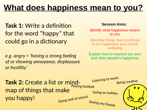 RSE PHSE Happiness Session KS3 | Teaching Resources