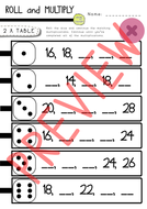 Roll and Multiply Multiplication Dice Game: 2 Times Table | Teaching ...