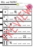 Roll and Multiply Multiplication Dice Game: 2 Times Table | Teaching ...