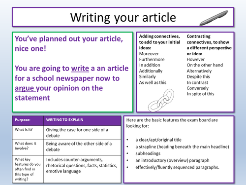 English Article Writing | Teaching Resources English Article Writing | Teaching Resources